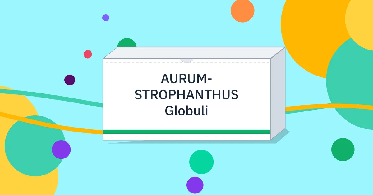 Symbolbild: Packung mit der Aufschrift AURUM-STROPHANTHUS Globuli (PZN 08784277) – Verfügbarkeit und Bezug in Apotheken in Frankfurt am Main