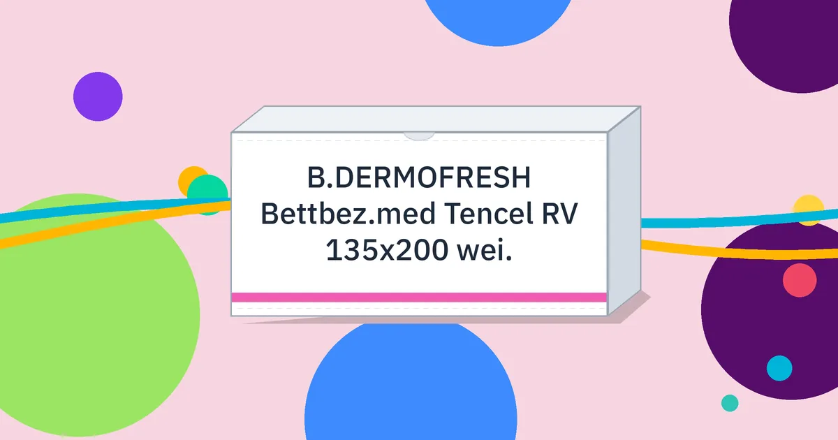 Symbolbild: Packung mit der Aufschrift B.DERMOFRESH Bettbez.med Tencel RV 135x200 wei. (PZN 09244867) – Verfügbarkeit und Bezug in Apotheken in Frankfurt am Main