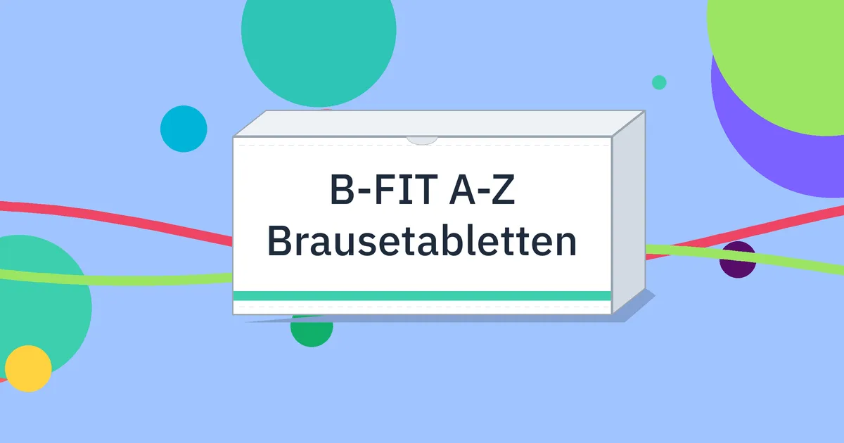 Symbolbild: Packung mit der Aufschrift B-FIT A-Z Brausetabletten (PZN 16744694) – Verfügbarkeit und Bezug in Apotheken in Frankfurt am Main