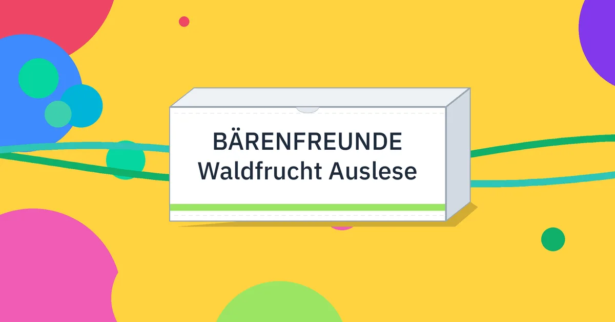 Symbolbild: Packung mit der Aufschrift BÄRENFREUNDE Waldfrucht Auslese (PZN 14296211) – Verfügbarkeit und Bezug in Apotheken in Frankfurt am Main
