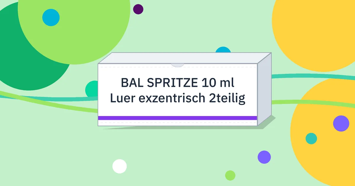 Symbolbild: Packung mit der Aufschrift BAL SPRITZE 10 ml Luer exzentrisch 2teilig (PZN 19124035) – Verfügbarkeit und Bezug in Apotheken in Frankfurt am Main