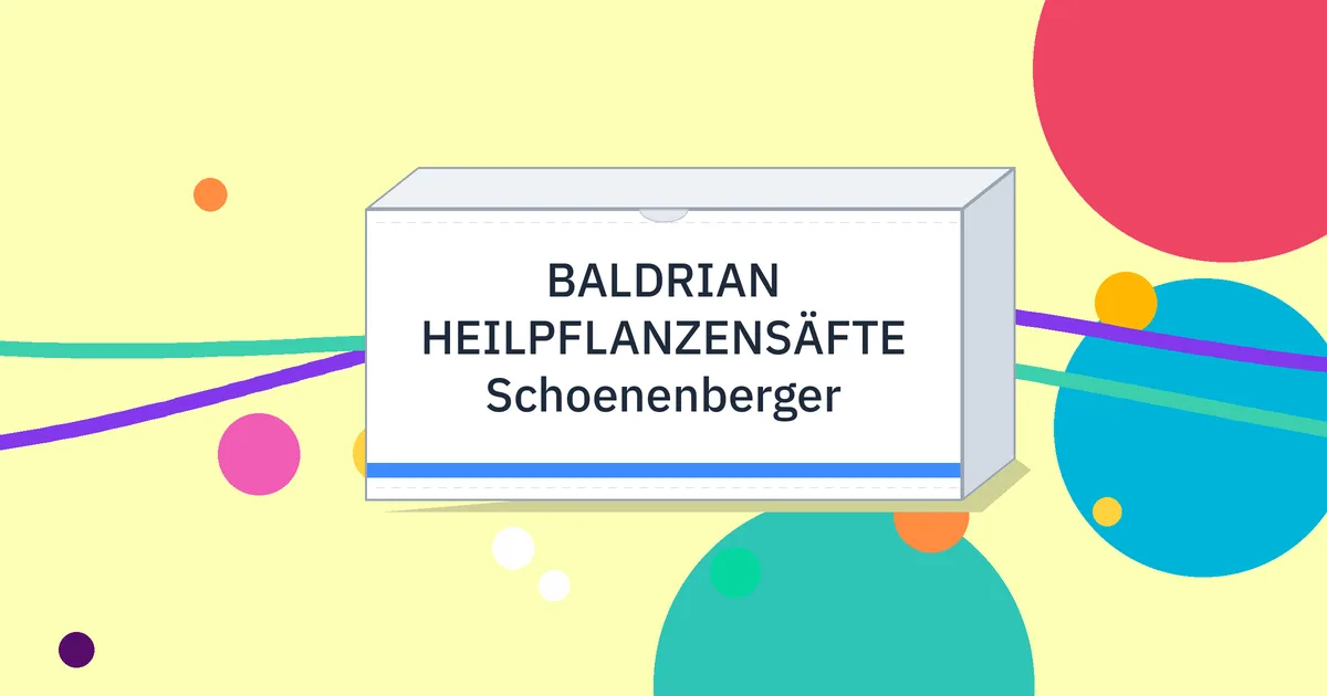Symbolbild: Packung mit der Aufschrift BALDRIAN HEILPFLANZENSÄFTE Schoenenberger (PZN 00692067) – Verfügbarkeit und Bezug in Apotheken in Frankfurt am Main