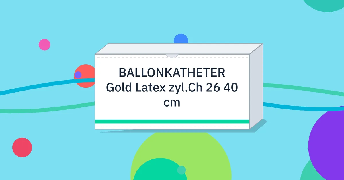 Symbolbild: Packung mit der Aufschrift BALLONKATHETER Gold Latex zyl.Ch 26 40 cm (PZN 05141805) – Verfügbarkeit und Bezug in Apotheken in Frankfurt am Main