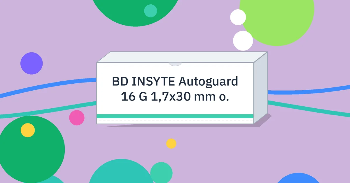 Symbolbild: Packung mit der Aufschrift BD INSYTE Autoguard 16 G 1,7x30 mm o. (PZN 02066517) – Verfügbarkeit und Bezug in Apotheken in Frankfurt am Main