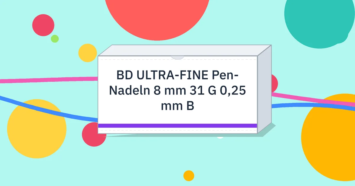 Symbolbild: Packung mit der Aufschrift BD ULTRA-FINE Pen-Nadeln 8 mm 31 G 0,25 mm B (PZN 17156982) – Verfügbarkeit und Bezug in Apotheken in Frankfurt am Main