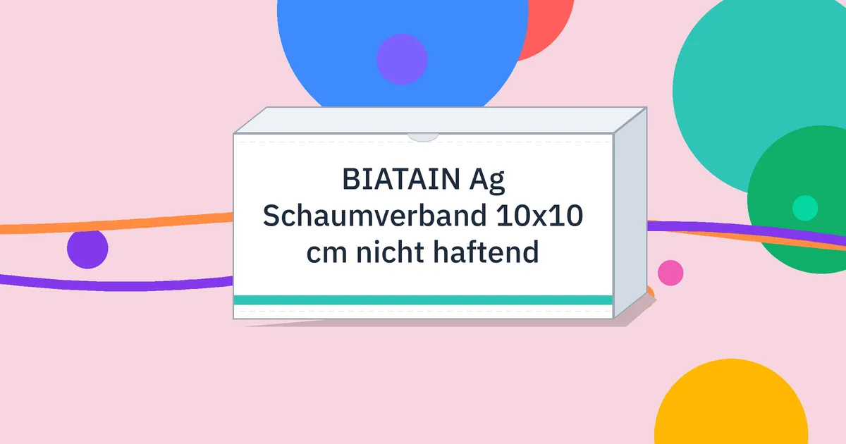 Symbolbild: Packung mit der Aufschrift BIATAIN Ag Schaumverband 10x10 cm nicht haftend (PZN 00124630) – Verfügbarkeit und Bezug in Apotheken in Frankfurt am Main