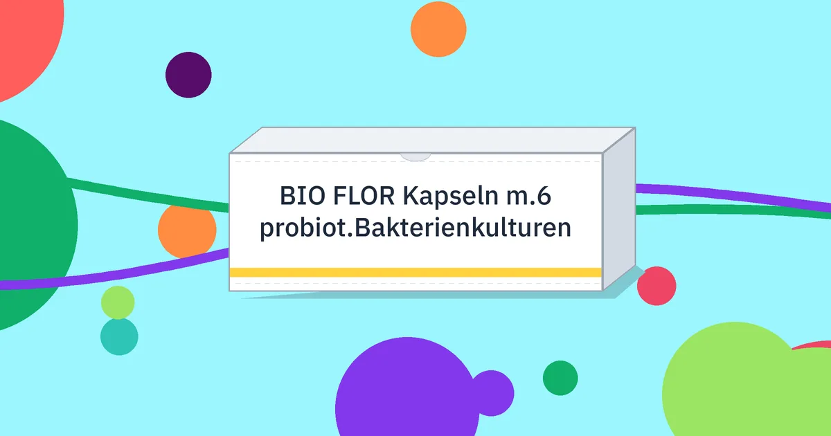 Symbolbild: Packung mit der Aufschrift BIO FLOR Kapseln m.6 probiot.Bakterienkulturen (PZN 04020703) – Verfügbarkeit und Bezug in Apotheken in Frankfurt am Main