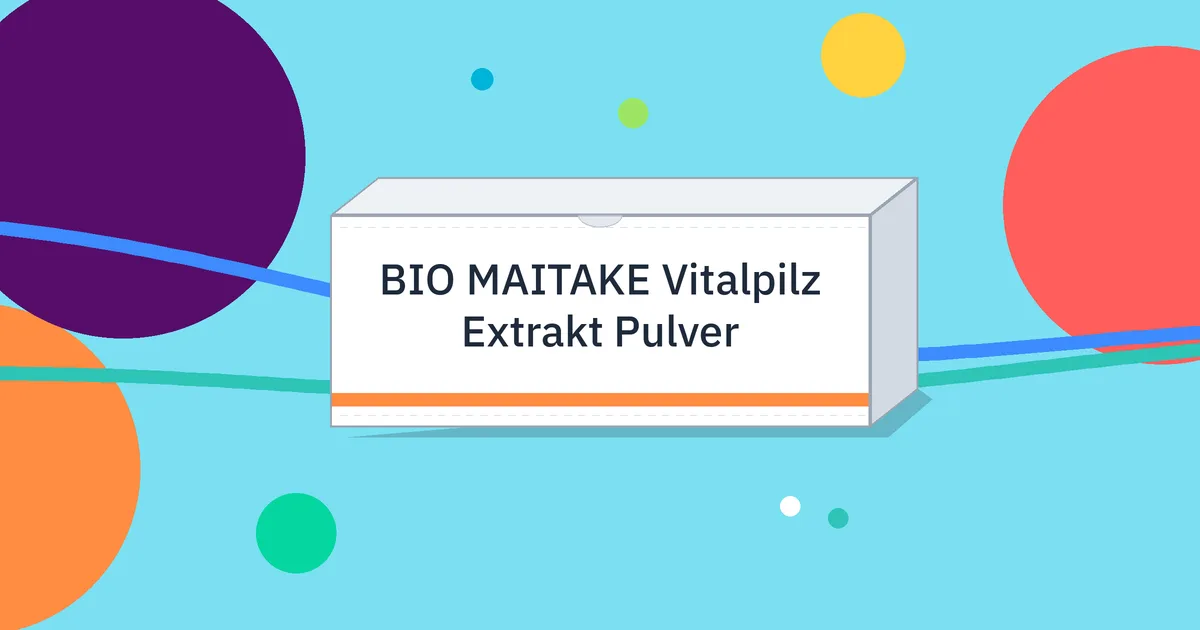 Symbolbild: Packung mit der Aufschrift BIO MAITAKE Vitalpilz Extrakt Pulver (PZN 19820438) – Verfügbarkeit und Bezug in Apotheken in Frankfurt am Main
