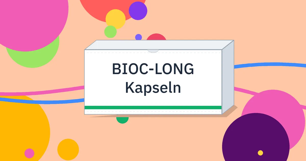 Symbolbild: Packung mit der Aufschrift BIOC-LONG Kapseln (PZN 15245500) – Verfügbarkeit und Bezug in Apotheken in Frankfurt am Main