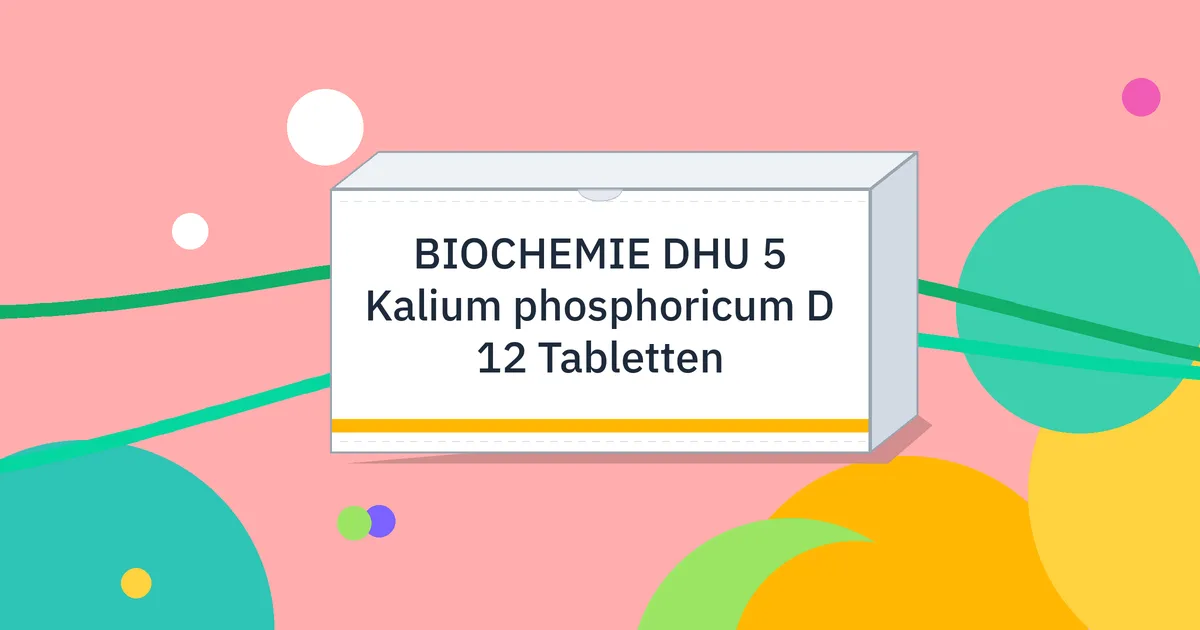 Symbolbild: Packung mit der Aufschrift BIOCHEMIE DHU 5 Kalium phosphoricum D 12 Tabletten (PZN 00274200) – Verfügbarkeit und Bezug in Apotheken in Frankfurt am Main
