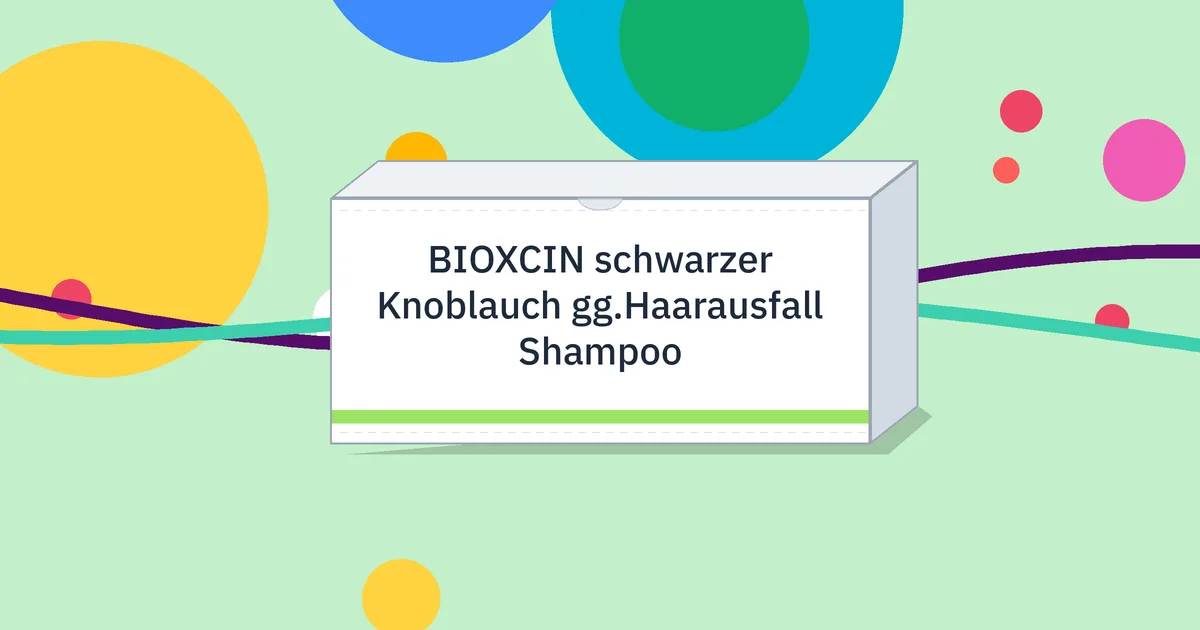 Symbolbild: Packung mit der Aufschrift BIOXCIN schwarzer Knoblauch gg.Haarausfall Shampoo (PZN 19216180) – Verfügbarkeit und Bezug in Apotheken in Frankfurt am Main