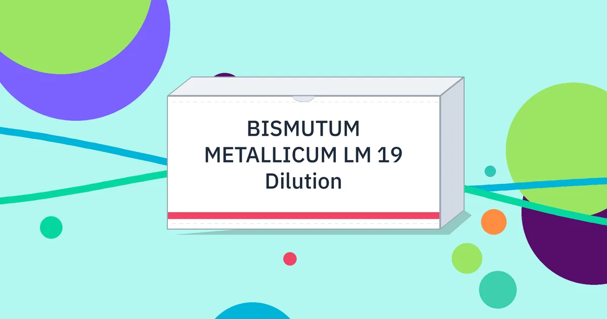 Symbolbild: Packung mit der Aufschrift BISMUTUM METALLICUM LM 19 Dilution (PZN 12794815) – Verfügbarkeit und Bezug in Apotheken in Frankfurt am Main
