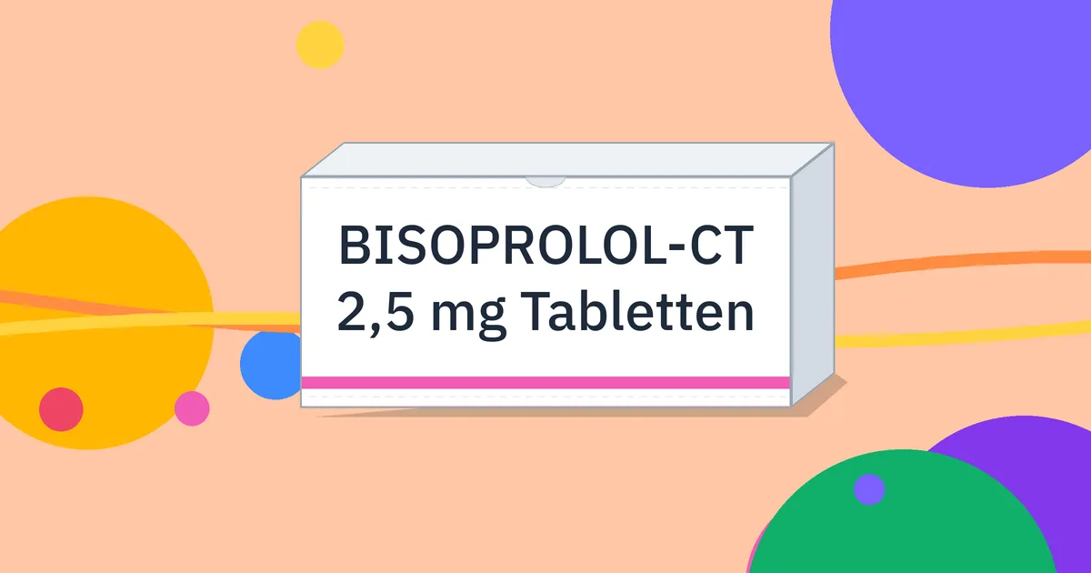 Symbolbild: Packung mit der Aufschrift BISOPROLOL-CT 2,5 mg Tabletten (PZN 10327475) – Verfügbarkeit und Bezug in Apotheken in Frankfurt am Main