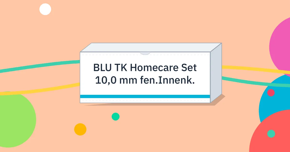 Symbolbild: Packung mit der Aufschrift BLU TK Homecare Set 10,0 mm fen.Innenk. (PZN 02151074) – Verfügbarkeit und Bezug in Apotheken in Frankfurt am Main