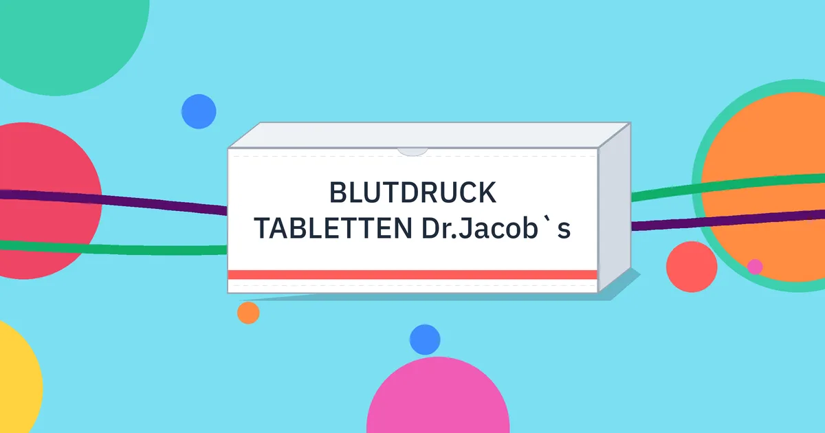 Symbolbild: Packung mit der Aufschrift BLUTDRUCK TABLETTEN Dr.Jacob`s (PZN 15637157) – Verfügbarkeit und Bezug in Apotheken in Frankfurt am Main
