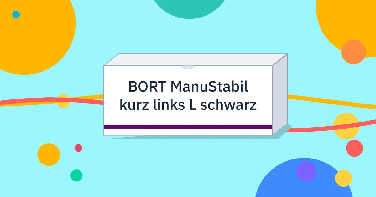 Symbolbild: Packung mit der Aufschrift BORT ManuStabil kurz links L schwarz (PZN 05539896) – Verfügbarkeit und Bezug in Apotheken in Frankfurt am Main