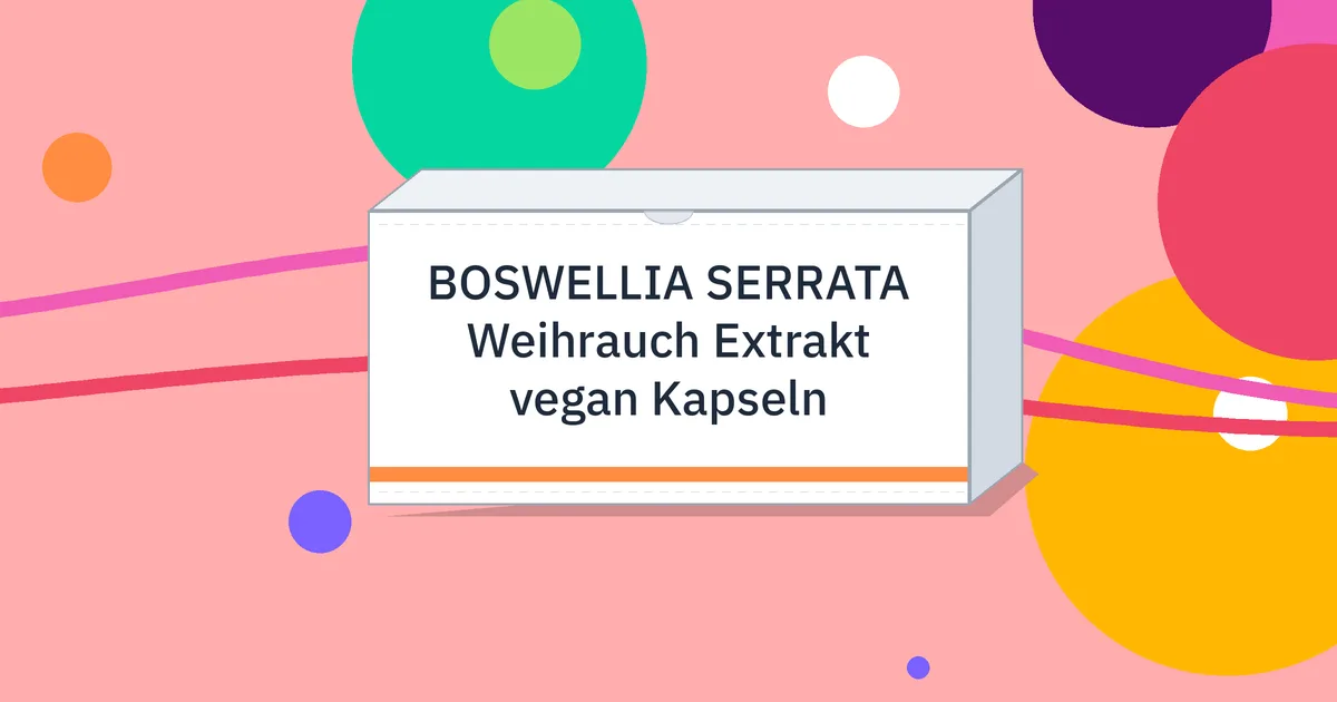 Symbolbild: Packung mit der Aufschrift BOSWELLIA SERRATA Weihrauch Extrakt vegan Kapseln (PZN 16239039) – Verfügbarkeit und Bezug in Apotheken in Frankfurt am Main