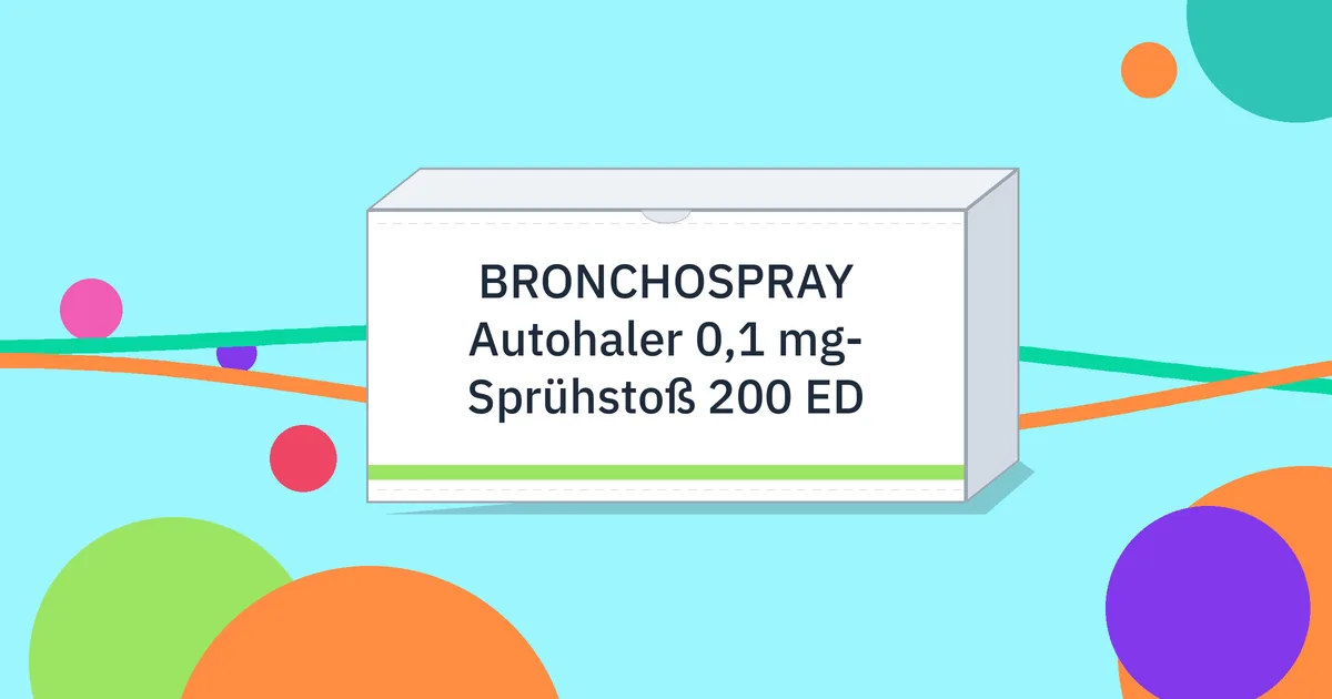 Symbolbild: Packung mit der Aufschrift BRONCHOSPRAY Autohaler 0,1 mg-Sprühstoß 200 ED (PZN 07820775) – Verfügbarkeit und Bezug in Apotheken in Frankfurt am Main