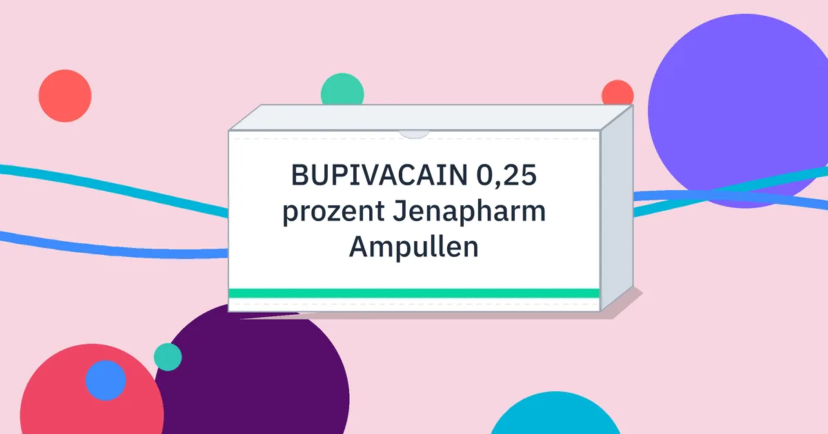 Symbolbild: Packung mit der Aufschrift BUPIVACAIN 0,25 prozent Jenapharm Ampullen (PZN 07703489) – Verfügbarkeit und Bezug in Apotheken in Frankfurt am Main