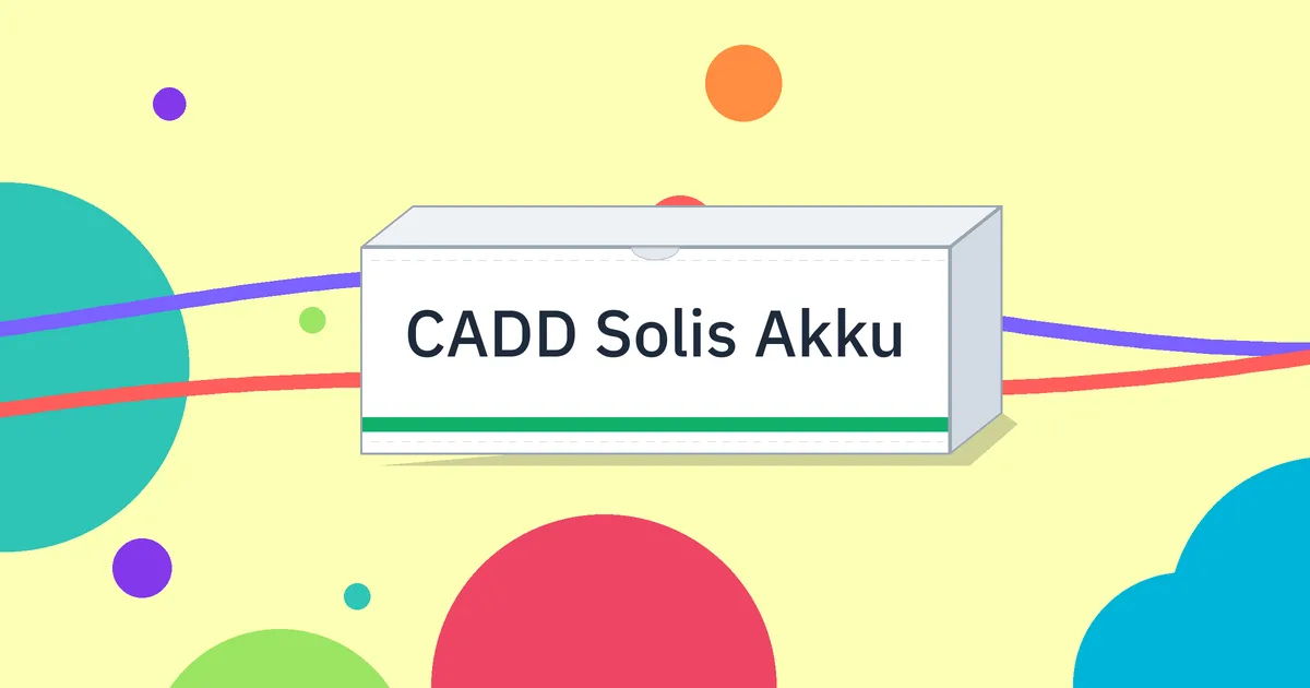 Symbolbild: Packung mit der Aufschrift CADD Solis Akku (PZN 14437261) – Verfügbarkeit und Bezug in Apotheken in Frankfurt am Main