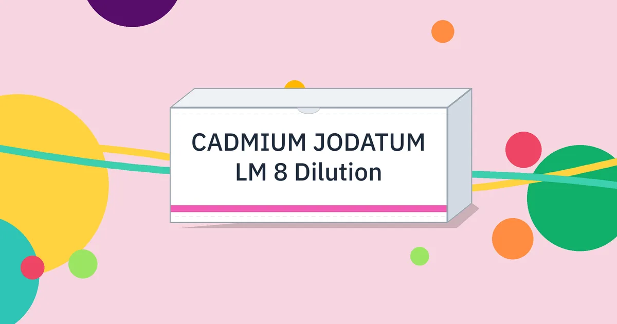 Symbolbild: Packung mit der Aufschrift CADMIUM JODATUM LM 8 Dilution (PZN 12798256) – Verfügbarkeit und Bezug in Apotheken in Frankfurt am Main