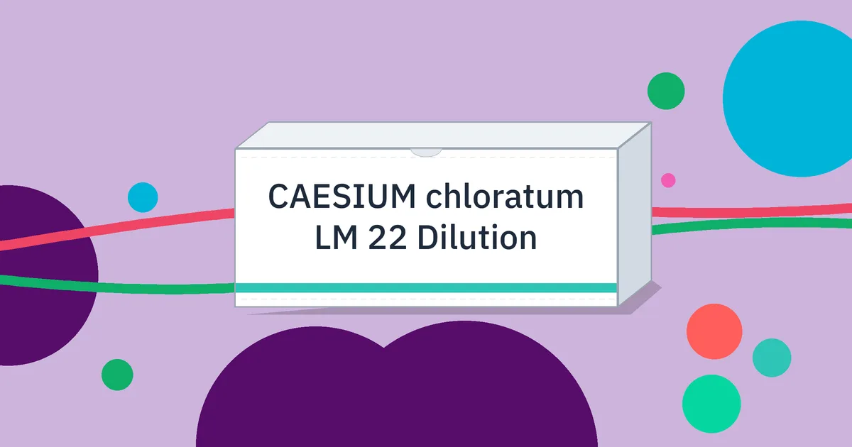 Symbolbild: Packung mit der Aufschrift CAESIUM chloratum LM 22 Dilution (PZN 12799238) – Verfügbarkeit und Bezug in Apotheken in Frankfurt am Main