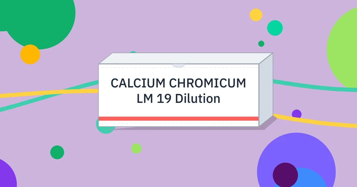 Symbolbild: Packung mit der Aufschrift CALCIUM CHROMICUM LM 19 Dilution (PZN 13408412) – Verfügbarkeit und Bezug in Apotheken in Frankfurt am Main