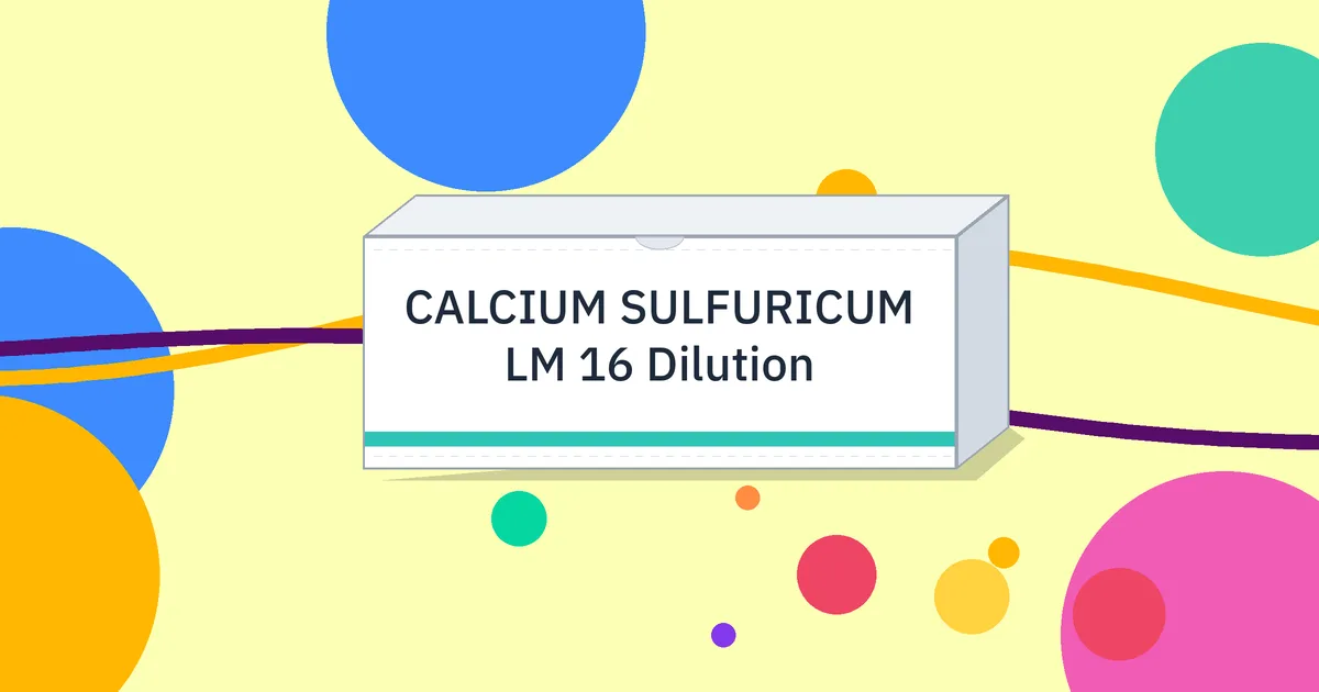 Symbolbild: Packung mit der Aufschrift CALCIUM SULFURICUM LM 16 Dilution (PZN 12807015) – Verfügbarkeit und Bezug in Apotheken in Frankfurt am Main