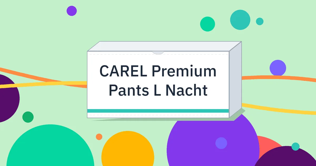 Symbolbild: Packung mit der Aufschrift CAREL Premium Pants L Nacht (PZN 20324294) – Verfügbarkeit und Bezug in Apotheken in Frankfurt am Main