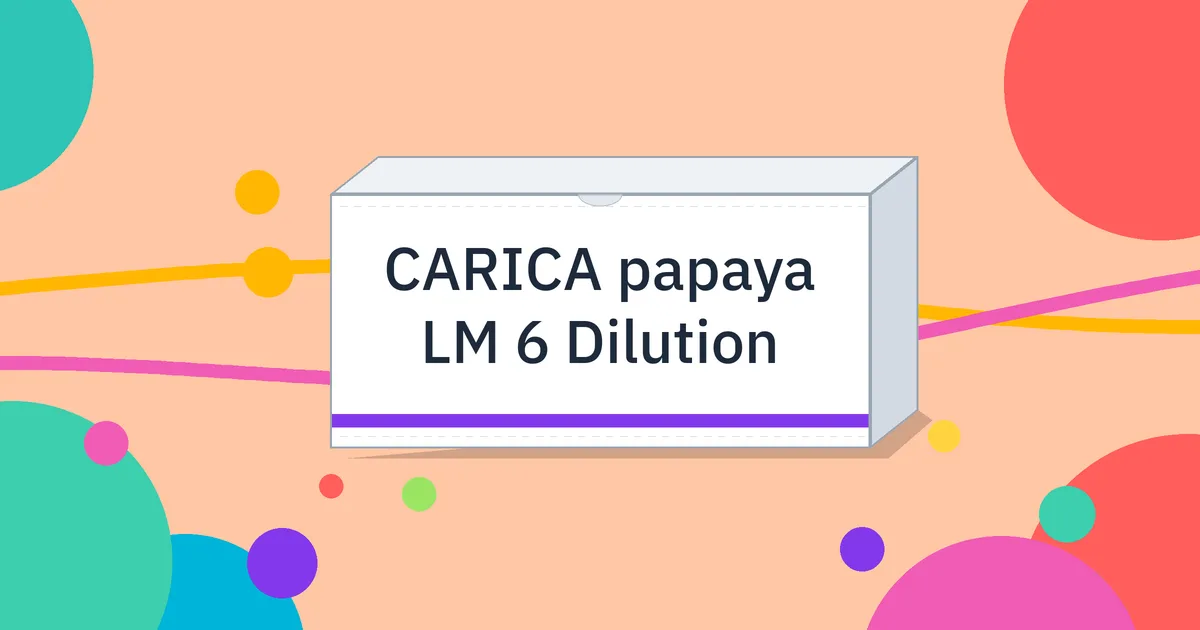 Symbolbild: Packung mit der Aufschrift CARICA papaya LM 6 Dilution (PZN 13430475) – Verfügbarkeit und Bezug in Apotheken in Frankfurt am Main
