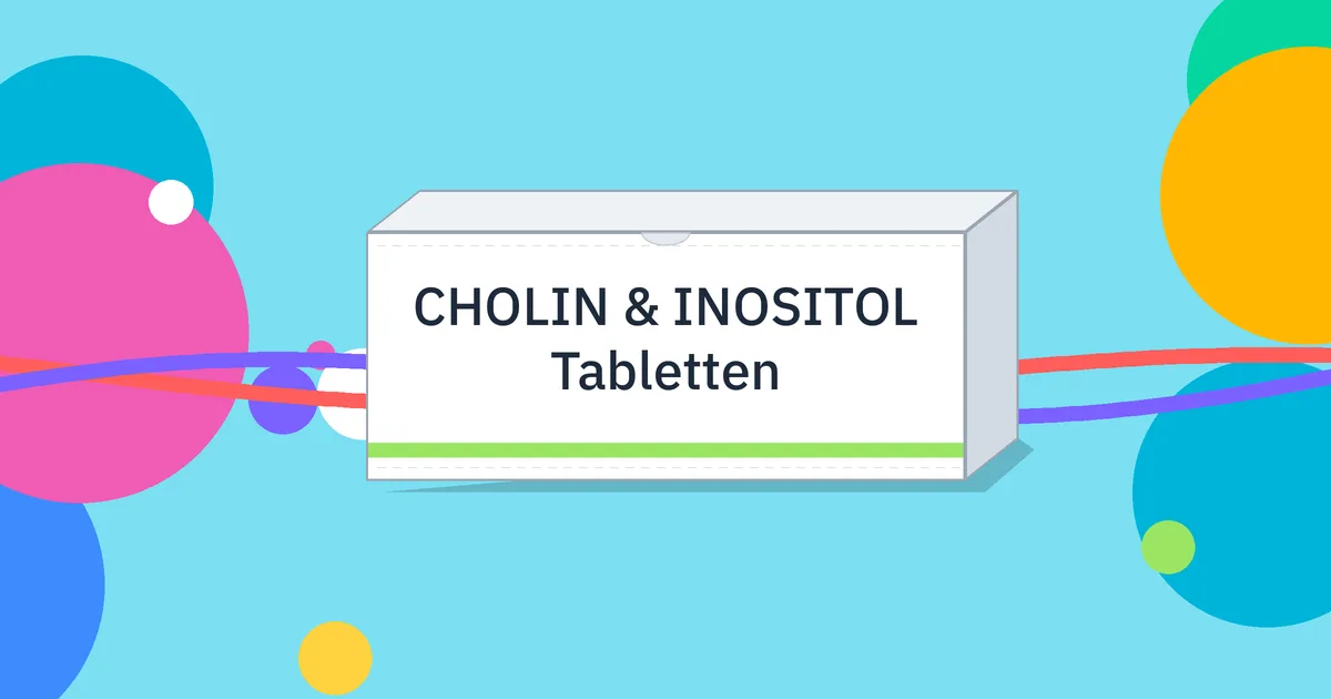 Symbolbild: Packung mit der Aufschrift CHOLIN & INOSITOL Tabletten (PZN 02036663) – Verfügbarkeit und Bezug in Apotheken in Frankfurt am Main