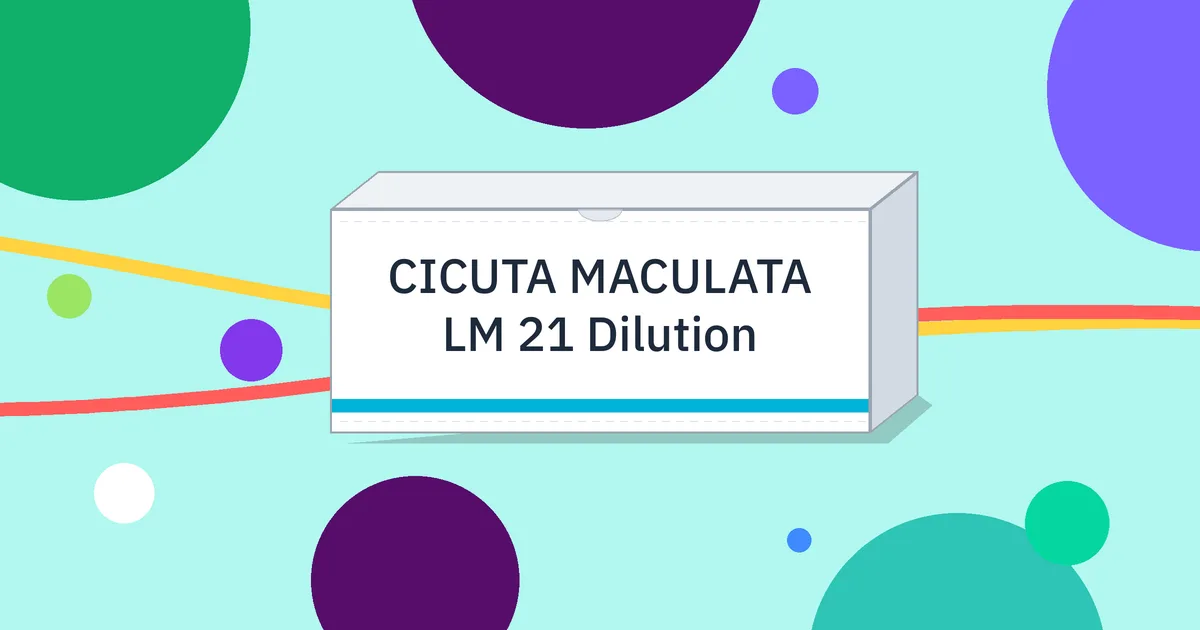 Symbolbild: Packung mit der Aufschrift CICUTA MACULATA LM 21 Dilution (PZN 12818378) – Verfügbarkeit und Bezug in Apotheken in Frankfurt am Main