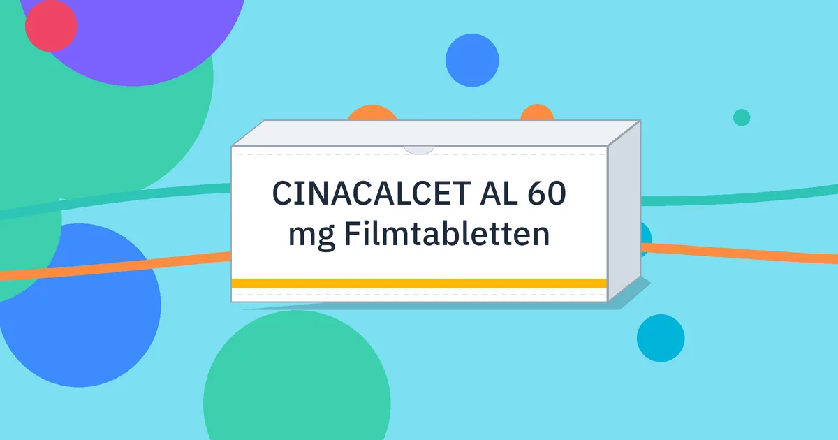 Symbolbild: Packung mit der Aufschrift CINACALCET AL 60 mg Filmtabletten (PZN 15563795) – Verfügbarkeit und Bezug in Apotheken in Frankfurt am Main