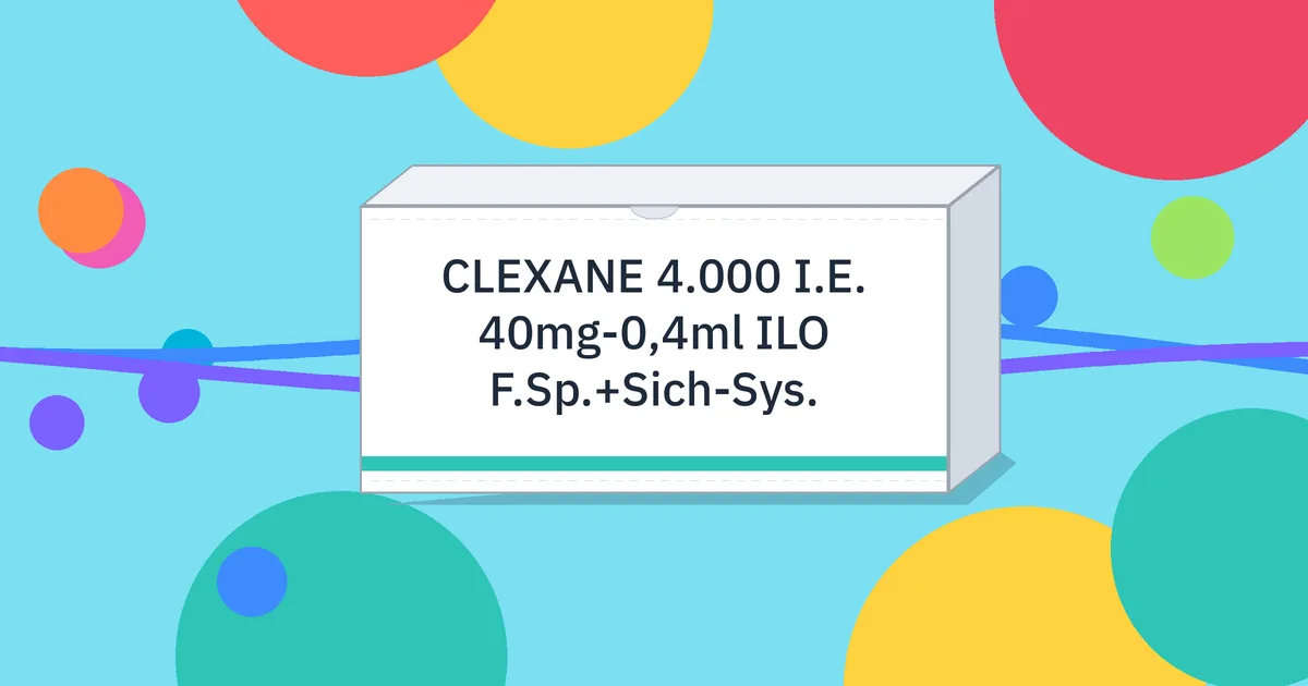 Symbolbild: Packung mit der Aufschrift CLEXANE 4.000 I.E. 40mg-0,4ml ILO F.Sp.+Sich-Sys. (PZN 05013361) – Verfügbarkeit und Bezug in Apotheken in Frankfurt am Main