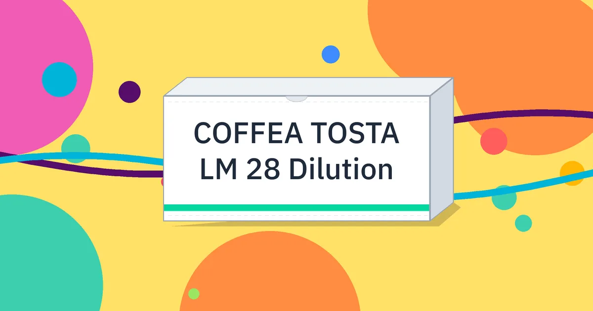 Symbolbild: Packung mit der Aufschrift COFFEA TOSTA LM 28 Dilution (PZN 12831516) – Verfügbarkeit und Bezug in Apotheken in Frankfurt am Main