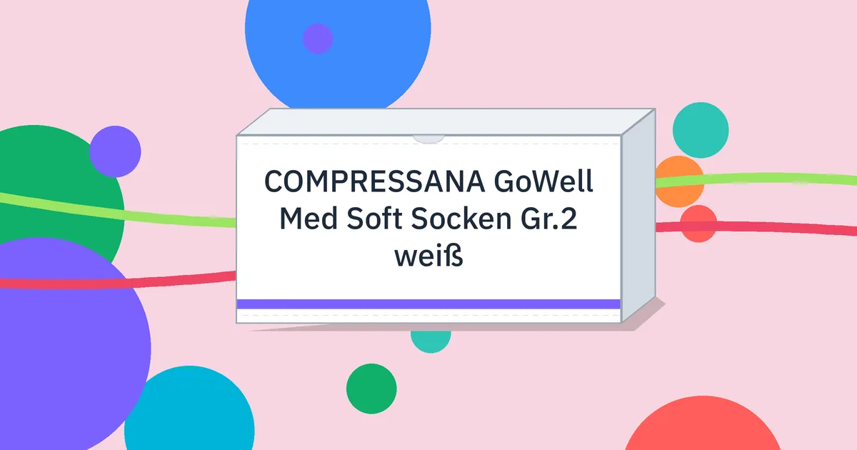 Symbolbild: Packung mit der Aufschrift COMPRESSANA GoWell Med Soft Socken Gr.2 weiß (PZN 05142986) – Verfügbarkeit und Bezug in Apotheken in Frankfurt am Main