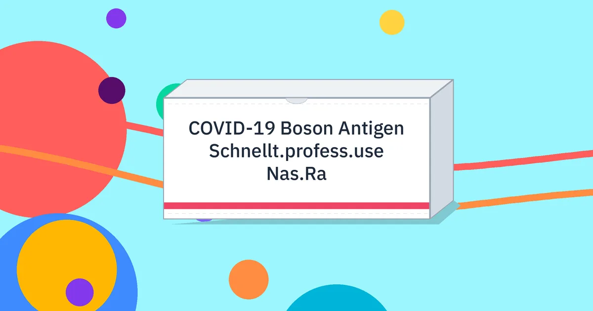 Symbolbild: Packung mit der Aufschrift COVID-19 Boson Antigen Schnellt.profess.use Nas.Ra (PZN 17293644) – Verfügbarkeit und Bezug in Apotheken in Frankfurt am Main