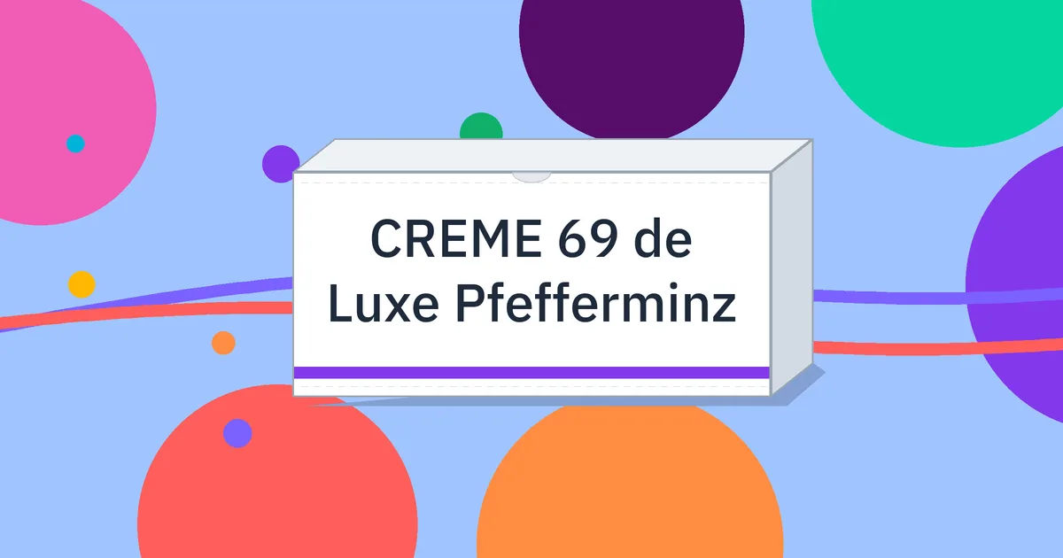 Symbolbild: Packung mit der Aufschrift CREME 69 de Luxe Pfefferminz (PZN 13170152) – Verfügbarkeit und Bezug in Apotheken in Frankfurt am Main
