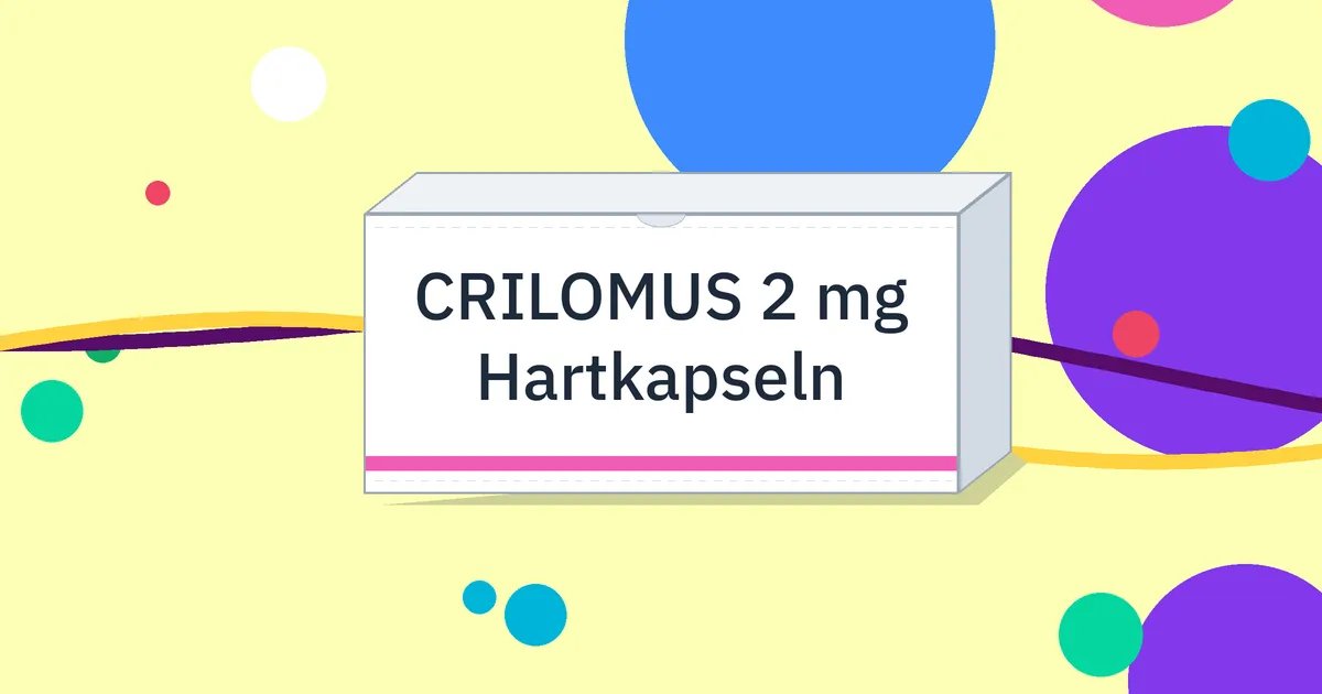 Symbolbild: Packung mit der Aufschrift CRILOMUS 2 mg Hartkapseln (PZN 10382126) – Verfügbarkeit und Bezug in Apotheken in Frankfurt am Main
