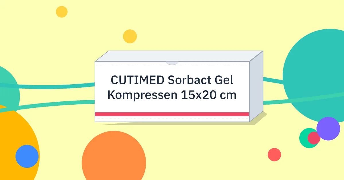Symbolbild: Packung mit der Aufschrift CUTIMED Sorbact Gel Kompressen 15x20 cm (PZN 16827664) – Verfügbarkeit und Bezug in Apotheken in Frankfurt am Main