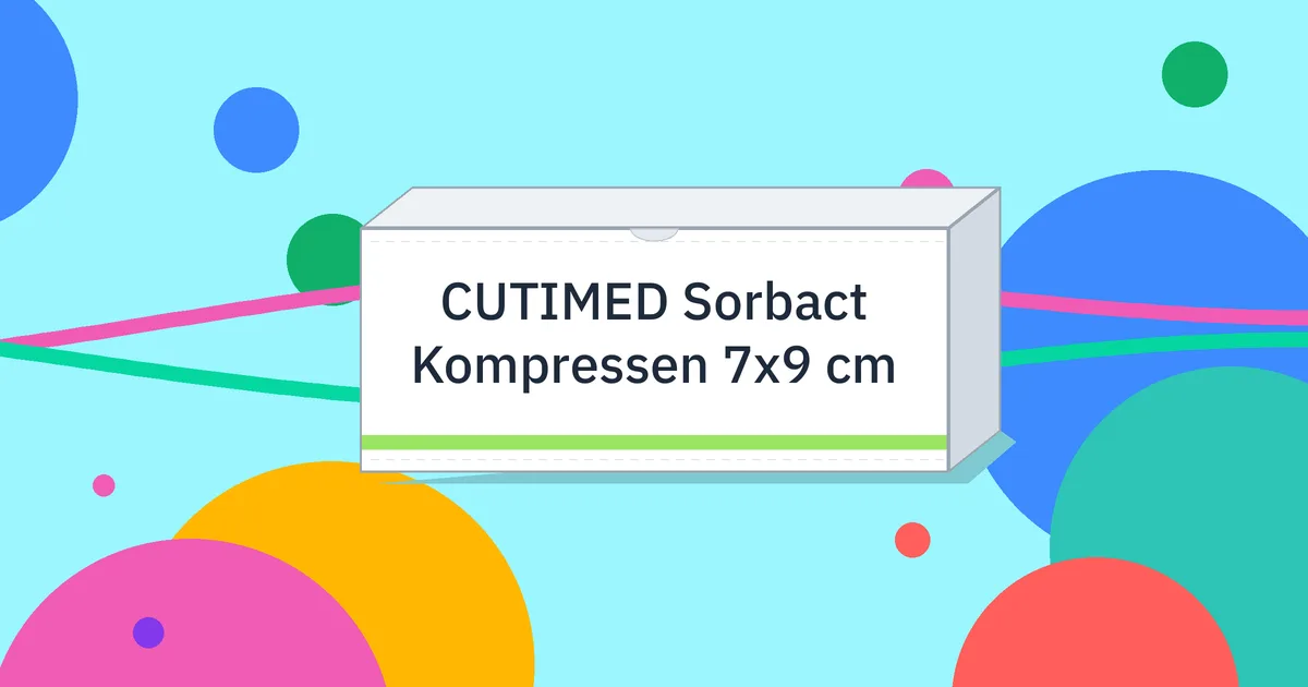 Symbolbild: Packung mit der Aufschrift CUTIMED Sorbact Kompressen 7x9 cm (PZN 11807473) – Verfügbarkeit und Bezug in Apotheken in Frankfurt am Main