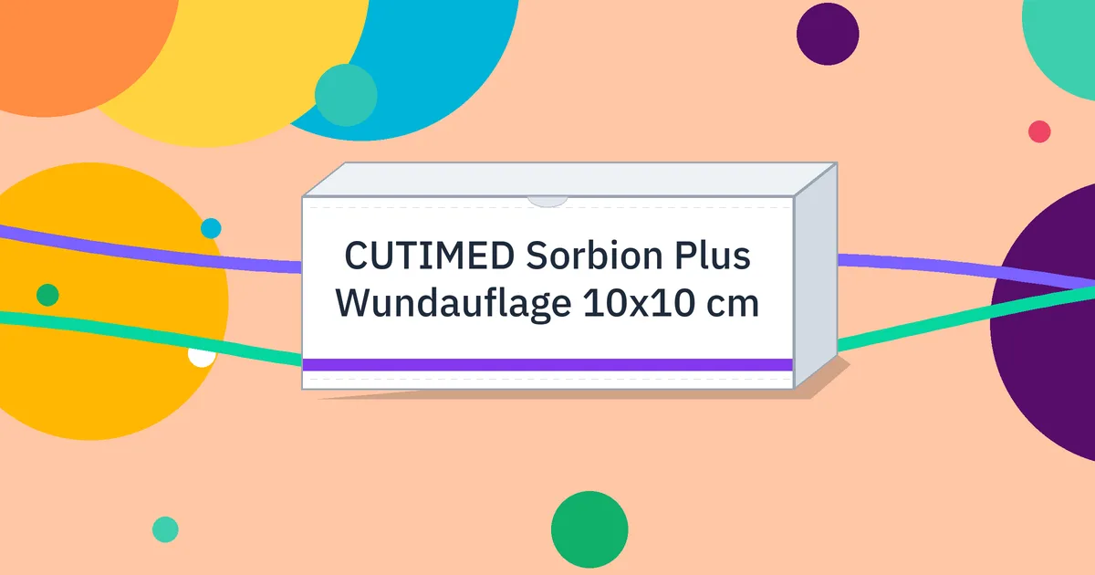 Symbolbild: Packung mit der Aufschrift CUTIMED Sorbion Plus Wundauflage 10x10 cm (PZN 16788533) – Verfügbarkeit und Bezug in Apotheken in Frankfurt am Main