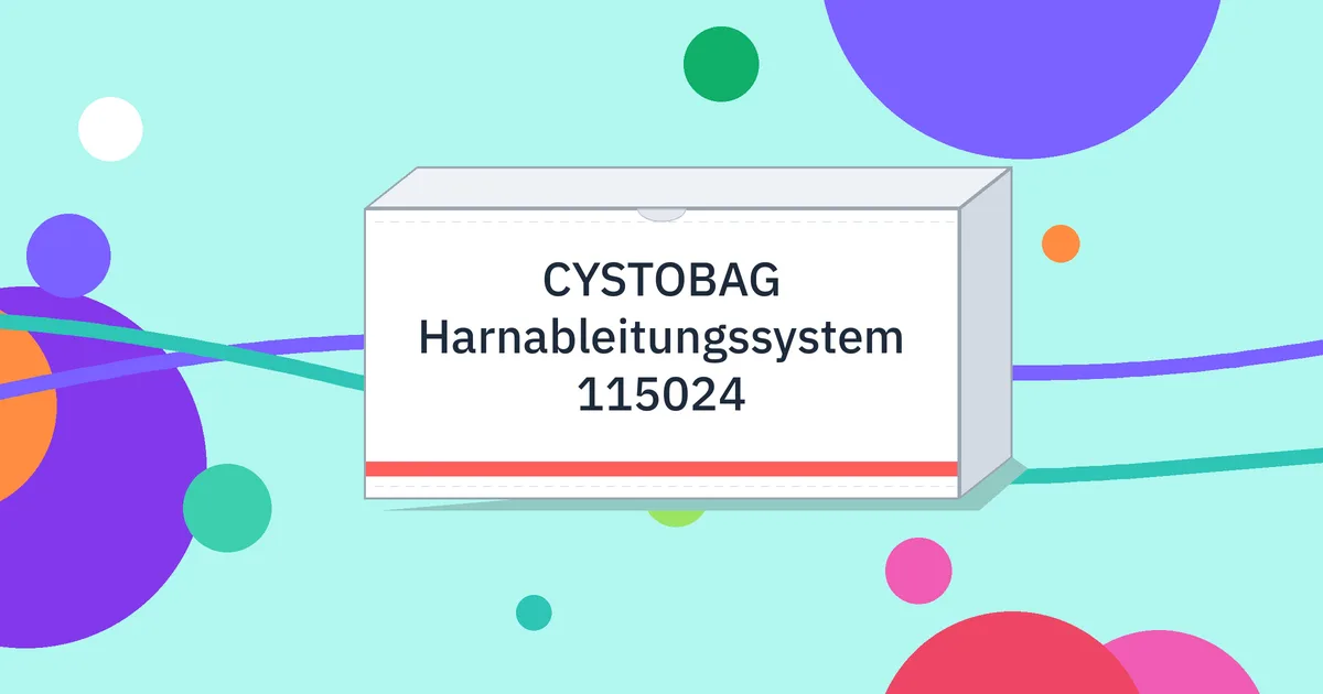 Symbolbild: Packung mit der Aufschrift CYSTOBAG Harnableitungssystem 115024 (PZN 00660096) – Verfügbarkeit und Bezug in Apotheken in Frankfurt am Main