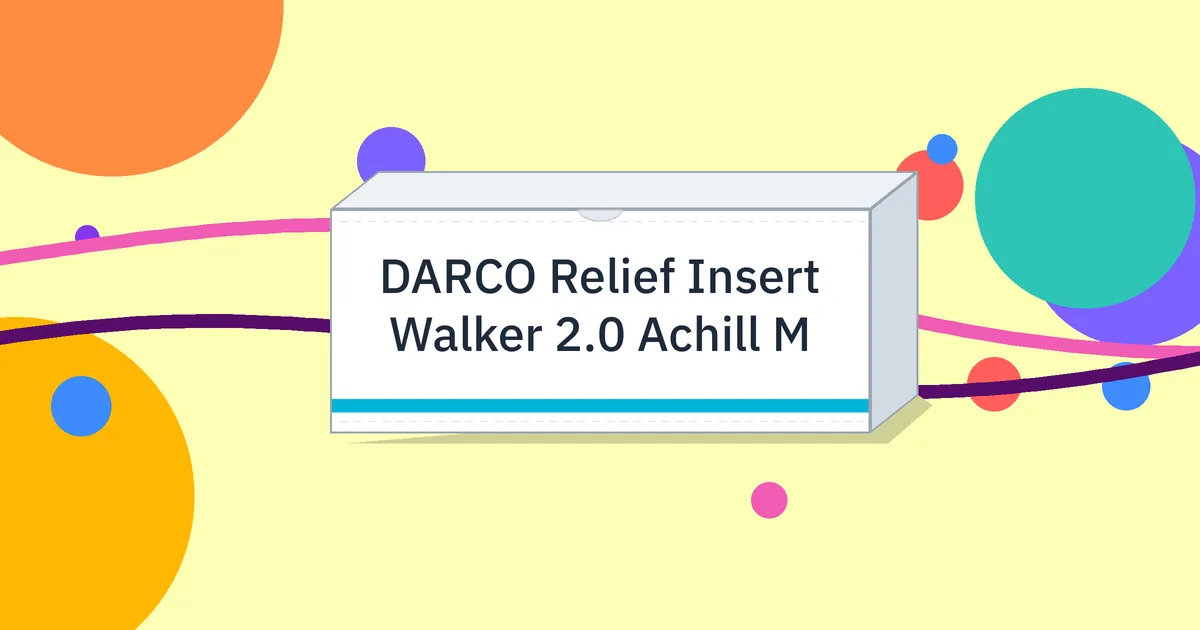 Symbolbild: Packung mit der Aufschrift DARCO Relief Insert Walker 2.0 Achill M (PZN 18322997) – Verfügbarkeit und Bezug in Apotheken in Frankfurt am Main