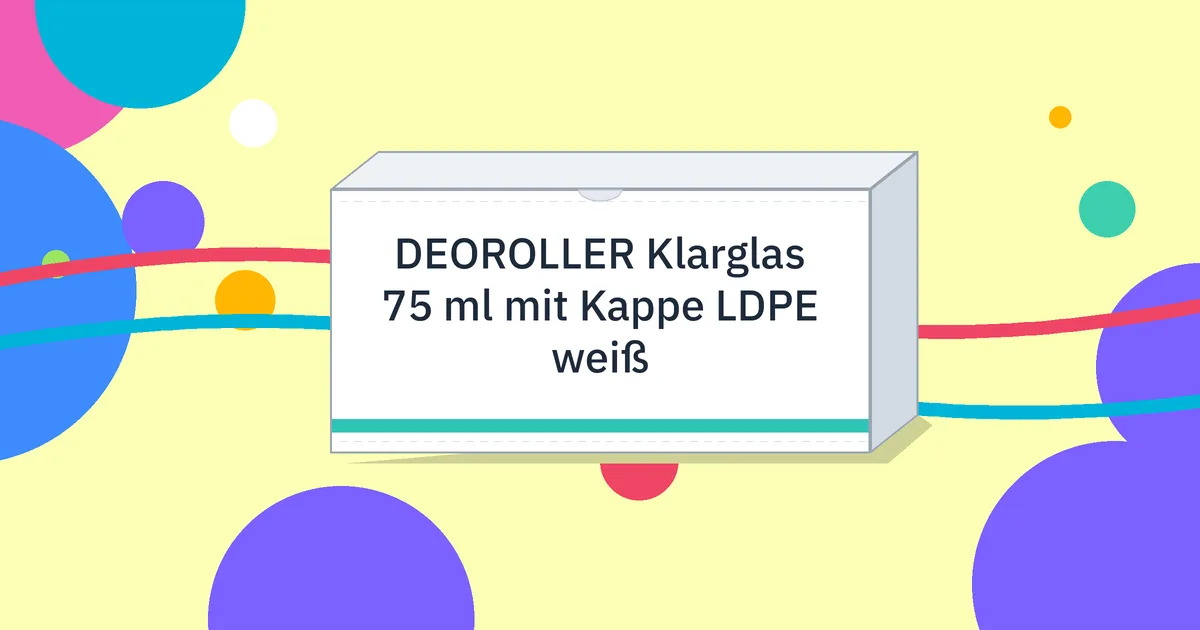 Symbolbild: Packung mit der Aufschrift DEOROLLER Klarglas 75 ml mit Kappe LDPE weiß (PZN 18014439) – Verfügbarkeit und Bezug in Apotheken in Frankfurt am Main
