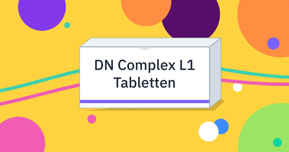 Symbolbild: Packung mit der Aufschrift DN Complex L1 Tabletten (PZN 05042983) – Verfügbarkeit und Bezug in Apotheken in Frankfurt am Main