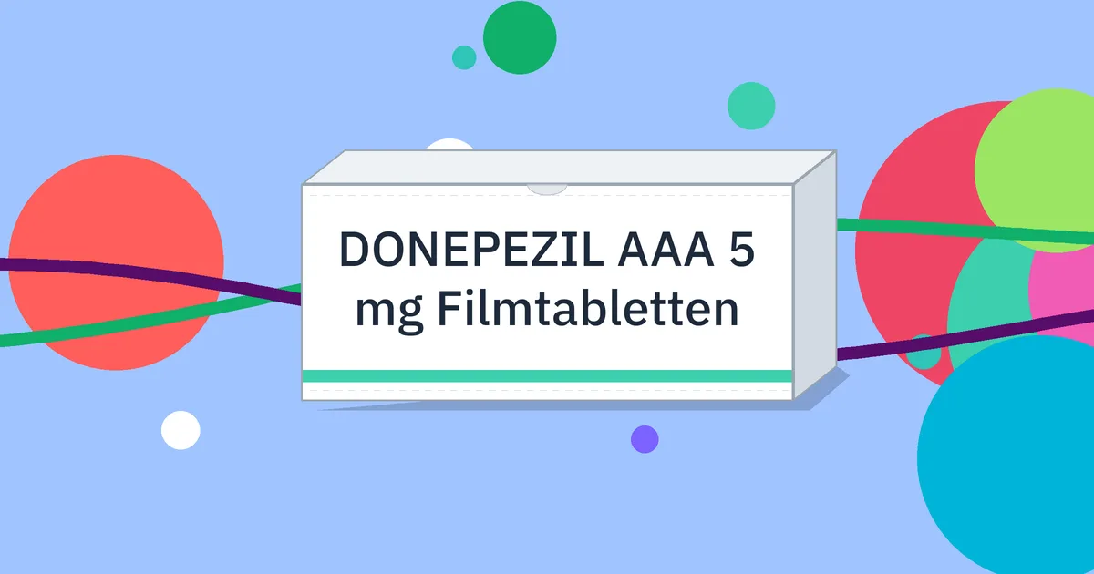 Symbolbild: Packung mit der Aufschrift DONEPEZIL AAA 5 mg Filmtabletten (PZN 08878920) – Verfügbarkeit und Bezug in Apotheken in Frankfurt am Main
