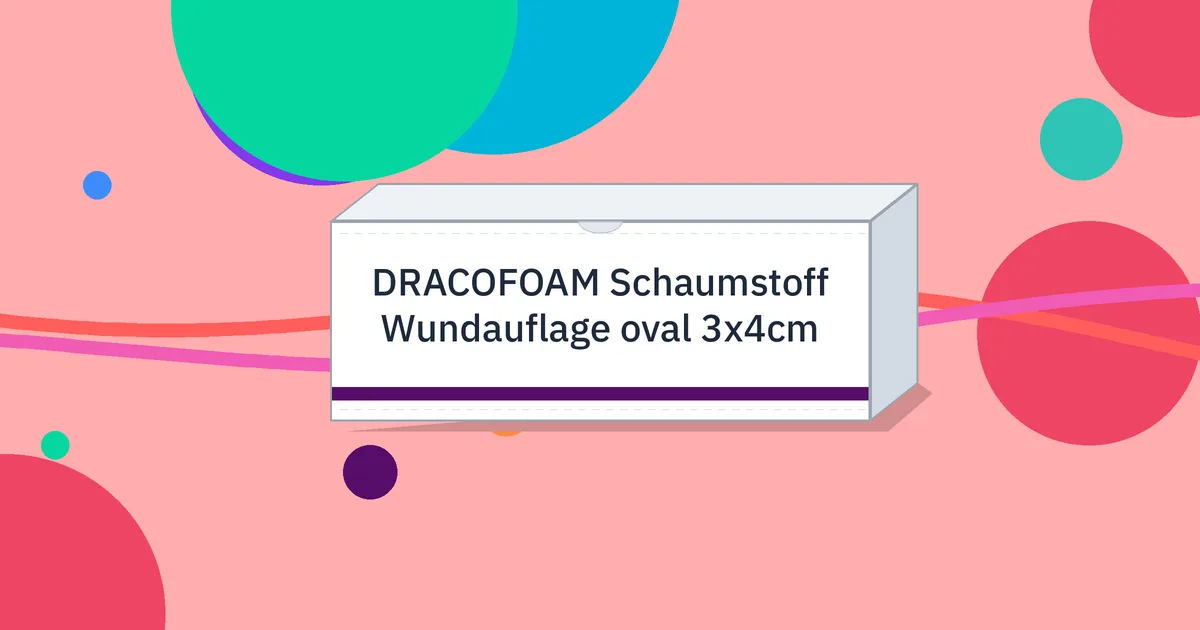 Symbolbild: Packung mit der Aufschrift DRACOFOAM Schaumstoff Wundauflage oval 3x4cm (PZN 19897731) – Verfügbarkeit und Bezug in Apotheken in Frankfurt am Main