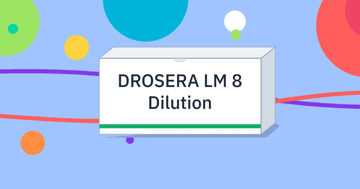 Symbolbild: Packung mit der Aufschrift DROSERA LM 8 Dilution (PZN 12843057) – Verfügbarkeit und Bezug in Apotheken in Frankfurt am Main