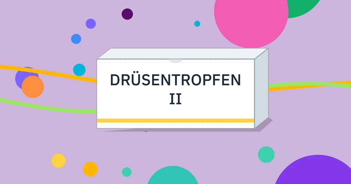 Symbolbild: Packung mit der Aufschrift DRÜSENTROPFEN II (PZN 00306213) – Verfügbarkeit und Bezug in Apotheken in Frankfurt am Main